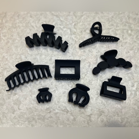 Hair | 8pc Matte Black Hair Claw Clips | Poshmark